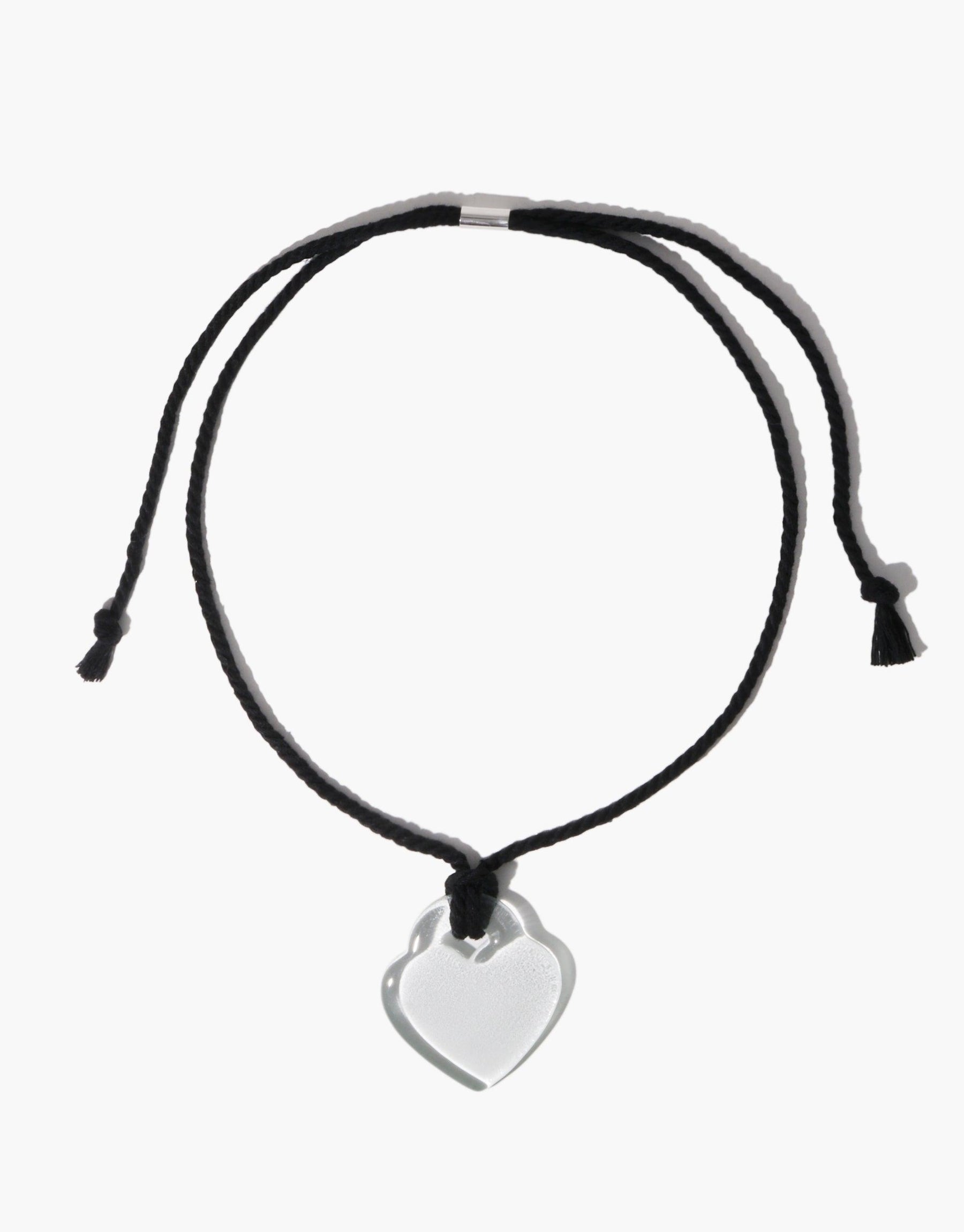 Clear Heart Necklace Sustainably handmade in LA from discarded materials