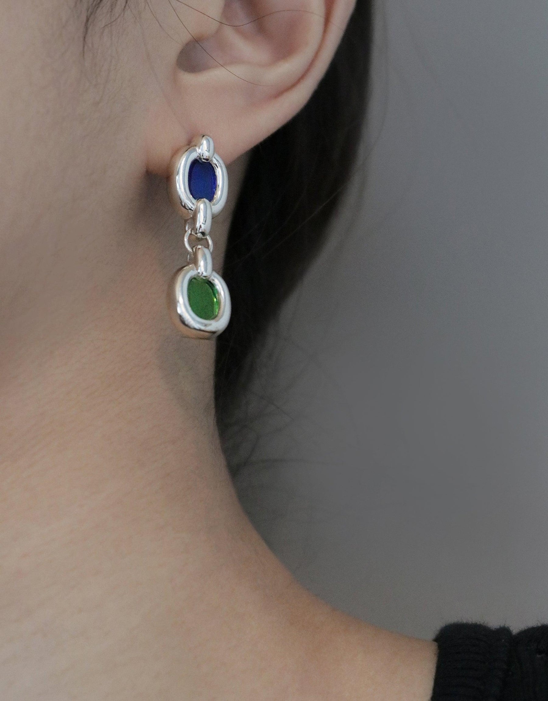 Duo Core Loop Earrings Sustainably handmade in LA from discarded materials