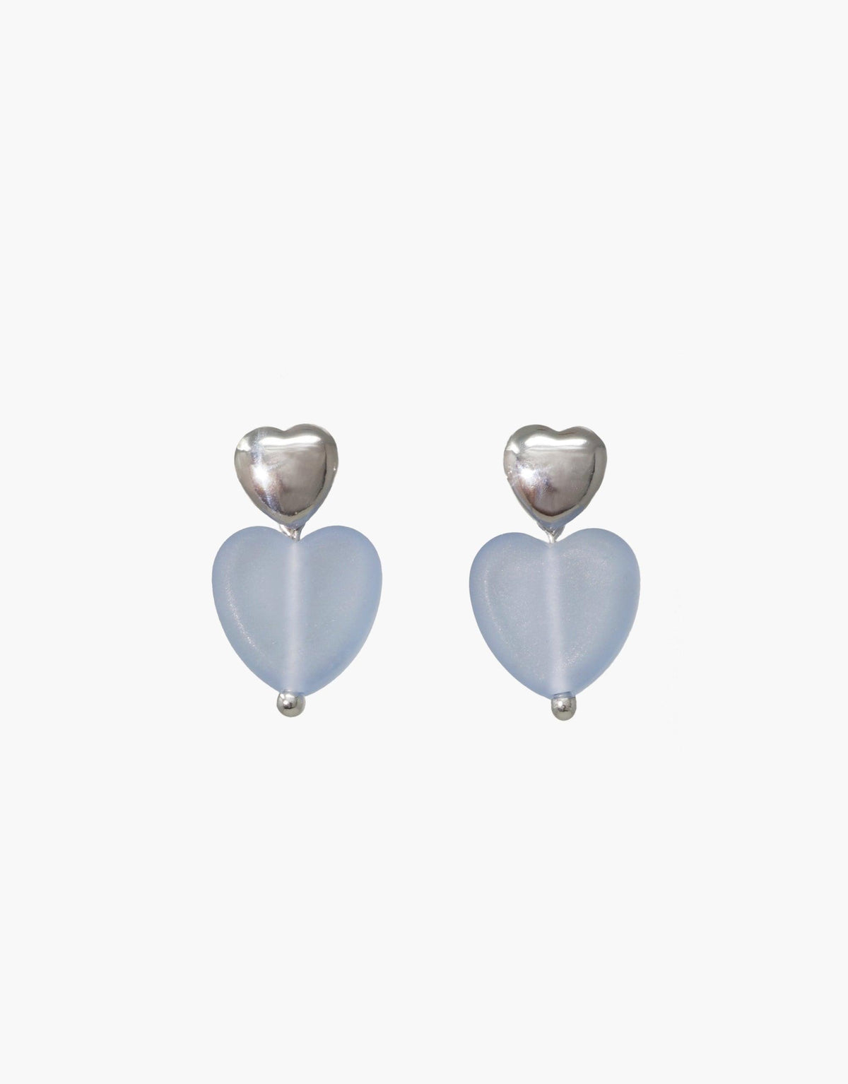 Love Earrings with Large Heart Drop